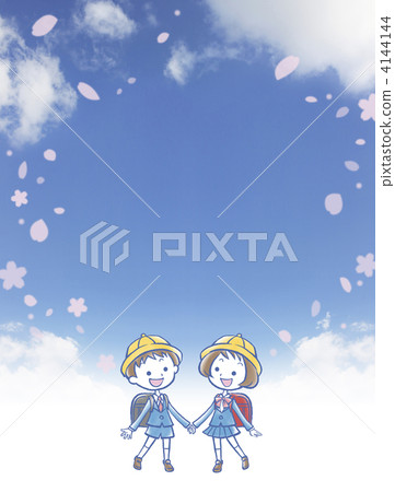 Spring elementary school student image 01 - Stock Illustration [4144144 ...