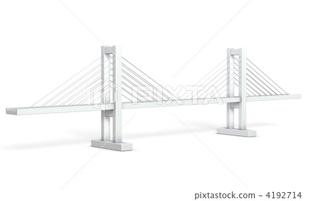 3DCG illustration showing a diagonal bridge - Stock Illustration ...