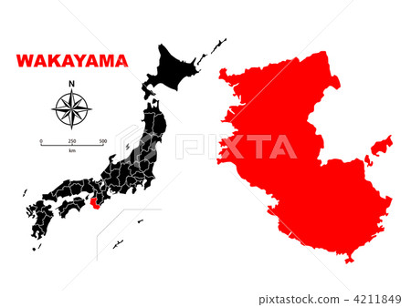 Wakayama Prefecture - Map - Stock Illustration [4211849] - PIXTA