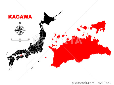 Kagawa Prefecture - Map - Stock Illustration [4211869] - PIXTA