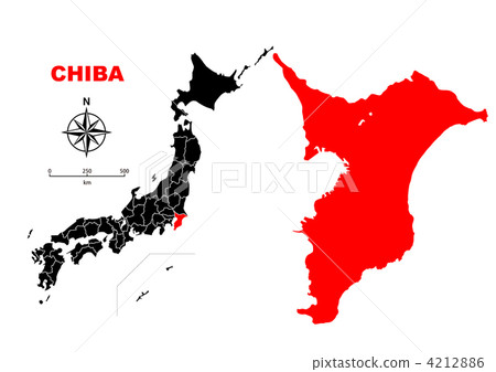 Chiba Prefecture - Map - Stock Illustration [4212886] - PIXTA