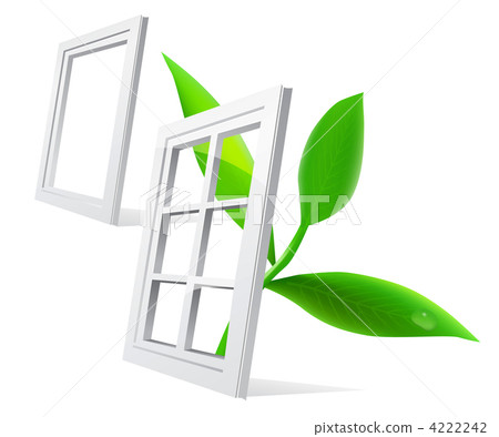 window and leaf - Stock Illustration [4222242] - PIXTA