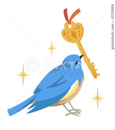 A blue bird (golden key) - Stock Illustration [4229064] - PIXTA