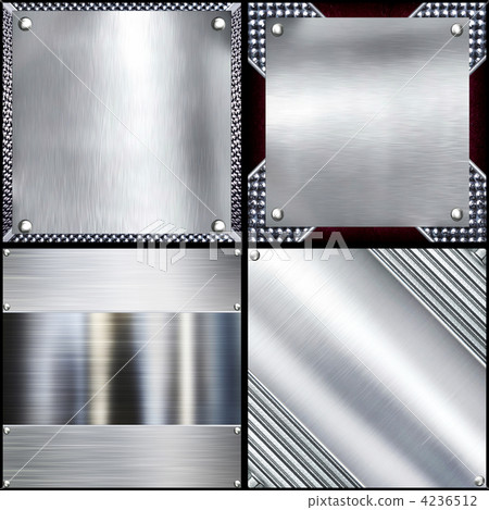 Set metal plate steel background. - Stock Illustration [4236512] - PIXTA