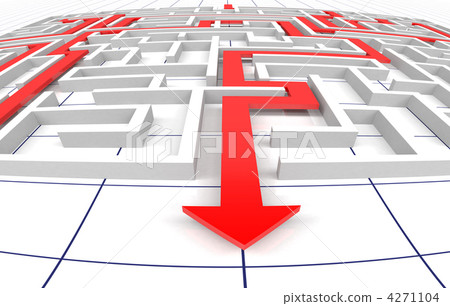 labyrinth, way, arrow - Stock Illustration [4271104] - PIXTA