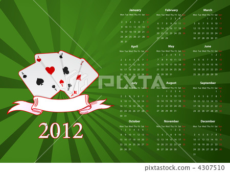 Vector European calendar with cards - Stock Illustration [4307510] - PIXTA