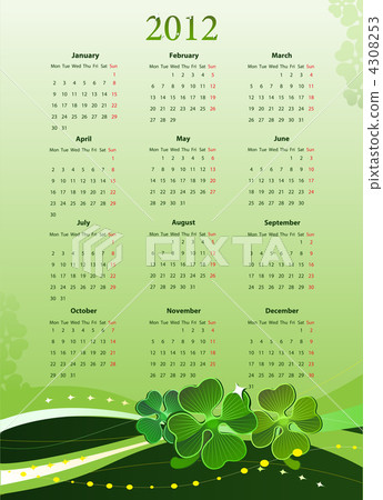 clover, calendar, graphic - Stock Illustration [4308253] - PIXTA