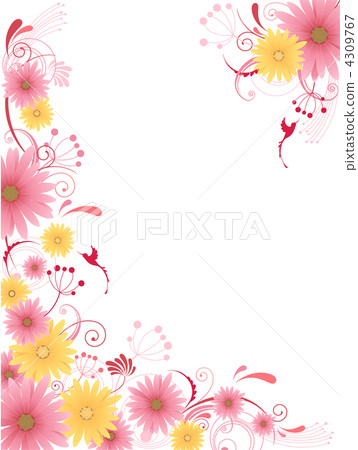 floral background with flowers - Stock Illustration [4309767] - PIXTA