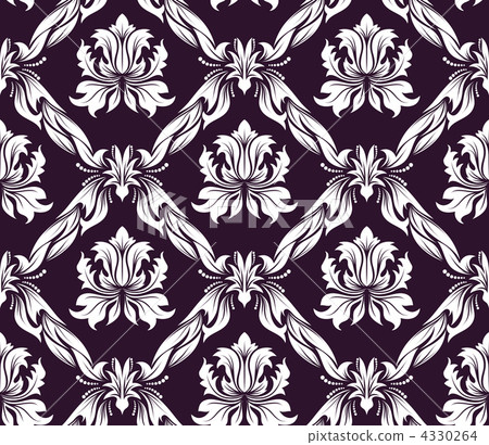 seamless damask pattern - Stock Illustration [4330264] - PIXTA