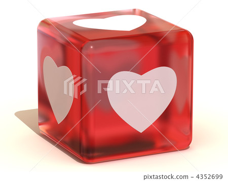 Cube with hearts. 3d-插圖素材 [4352699] - PIXTA圖庫