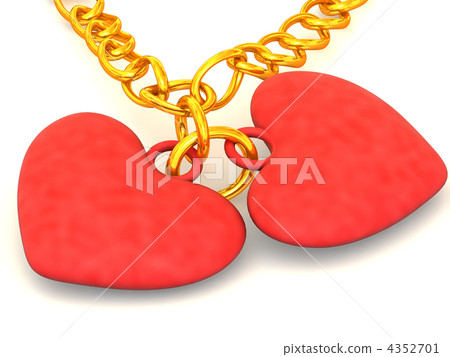 Chain with two hearts - Stock Illustration [4352701] - PIXTA