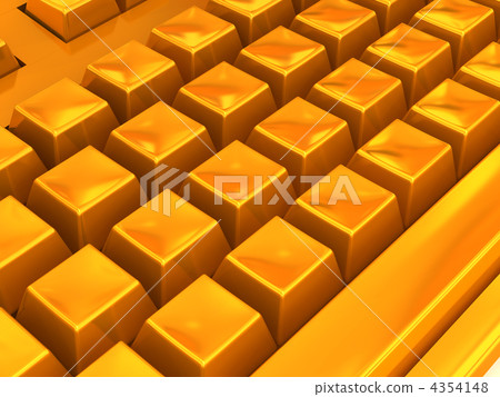 Golden Keyboard - Stock Illustration [4354148] - PIXTA
