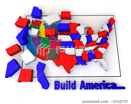 Puzzle "build USA" - Stock Illustration [4358737] - PIXTA