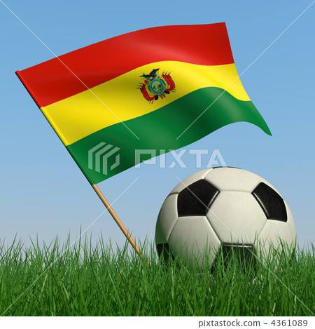Soccer ball in the grass and the flag of Bolivia - Stock Illustration ...