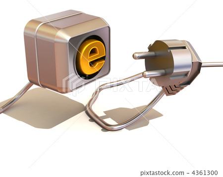 Plug and socket with symbol for internet - Stock Illustration [4361300 ...
