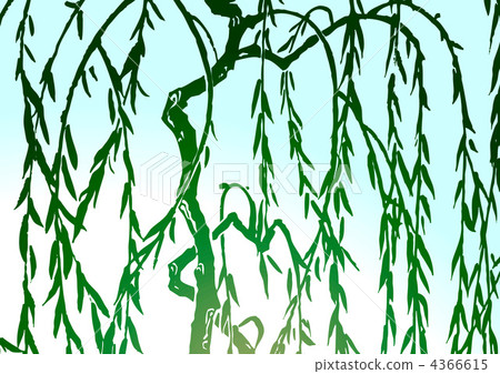 willow, japanese pattern, computer graphic - Stock Illustration ...