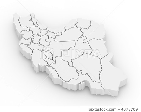 Three-dimensional map of Iran - Stock Illustration [4375709] - PIXTA