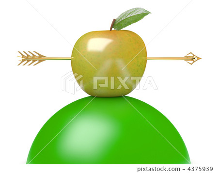 Arrow through apple - Stock Illustration [4375939] - PIXTA