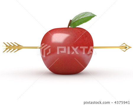 Arrow through apple - Stock Illustration [4375941] - PIXTA