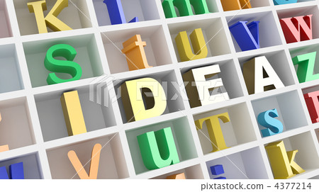 Word idea and letters on white isolated background - Stock Illustration ...