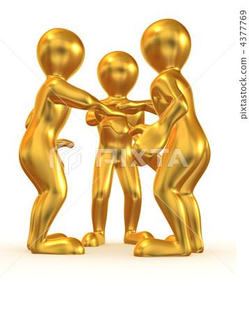 Three men. Teamwork - Stock Illustration [4377769] - PIXTA