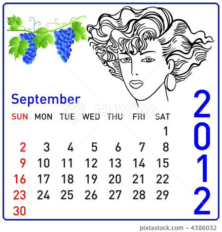 2012 year calendar in vector. September. - Stock Illustration [4386032 ...
