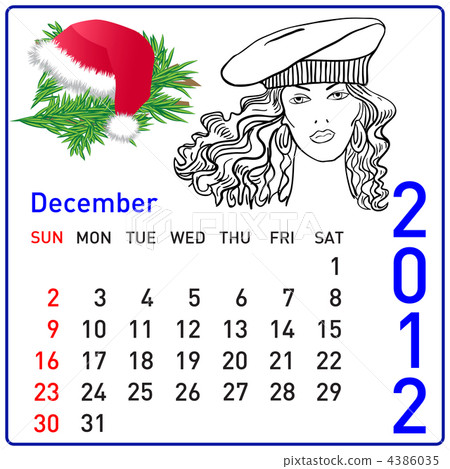 2012 year calendar in vector. December. - Stock Illustration [4386035 ...