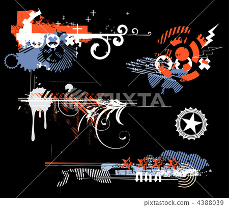 Grunge Design Elements - Stock Illustration [4388039] - PIXTA