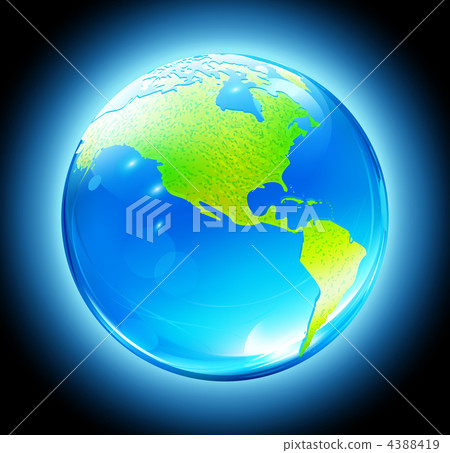 Glossy Earth Map Globe - Stock Illustration [4388419] - PIXTA