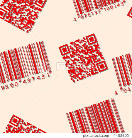 Barcode and qr-code. Seamless vector wallpaper. - Stock Illustration ...