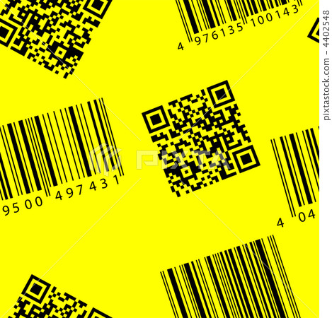Stock Illustration: Barcode and qr-code. Seamless vector wallpaper ...