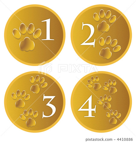 Paw numbering gold (part 1) - Stock Illustration [4410886] - PIXTA