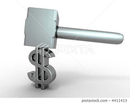 Hammer with sign dollar - Stock Illustration [4411413] - PIXTA