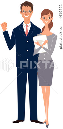 Explain smiling men and women - Stock Illustration [4419221] - PIXTA
