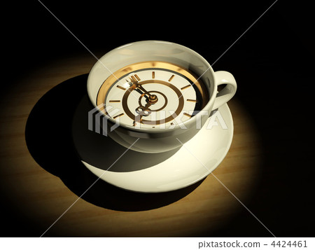 Cup with clock. Eight o'clock - Stock Illustration [4424461] - PIXTA