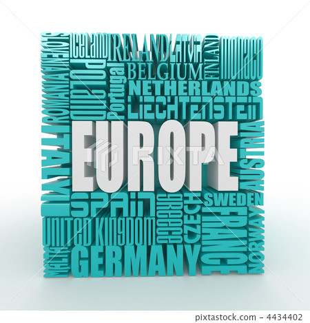 Europe. Box from name of european countries - Stock Illustration ...