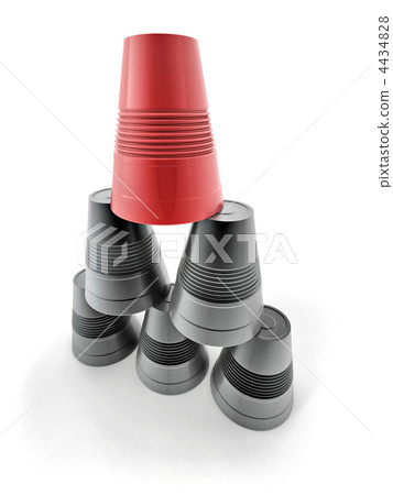 Pyramid from inverted plastic cups on isolated... - Stock Illustration ...