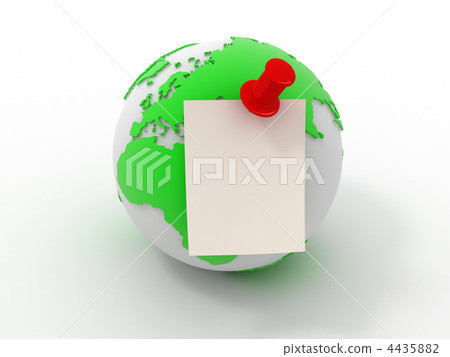 Reminder. Sheet of paper on earth. - Stock Illustration [4435882] - PIXTA