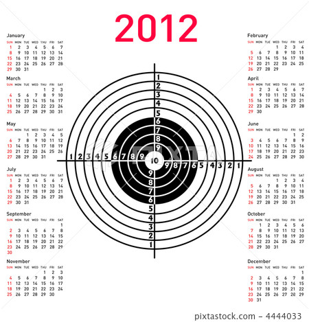 calendar with target for shooting practice at a... - Stock Illustration ...