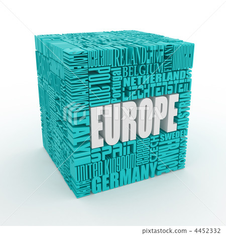 Europe. Box from name of european countries - Stock Illustration ...