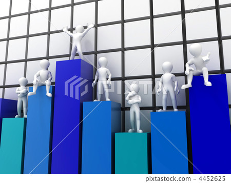 people standing on different levels of the chart - Stock Illustration ...