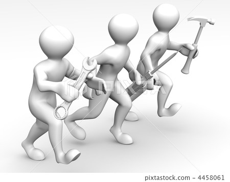 Three man with tools. Maintenance - Stock Illustration [4458061] - PIXTA