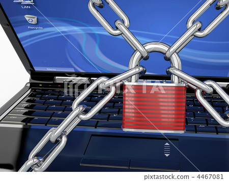 Laptop and pudlock - Stock Illustration [4467081] - PIXTA