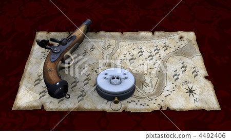 treasure searching, gun, pistol - Stock Illustration [4492406] - PIXTA