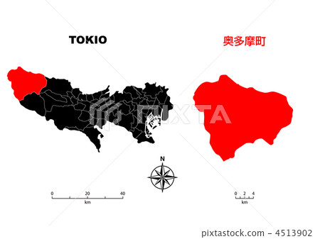 Okutama-machi - Tokyo Map - Stock Illustration [4513902] - PIXTA