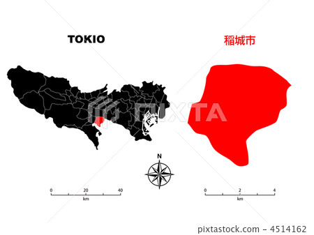 Inagi city - Tokyo map - Stock Illustration [4514162] - PIXTA