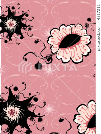 funky flowers abstract pattern - Stock Illustration [4517211] - PIXTA