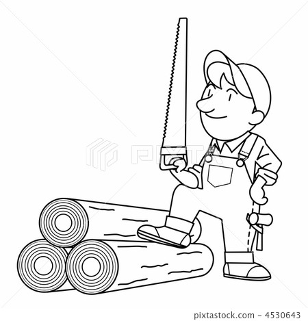 log cutting, saw, carpenter's tools - Stock Illustration [4530643] - PIXTA