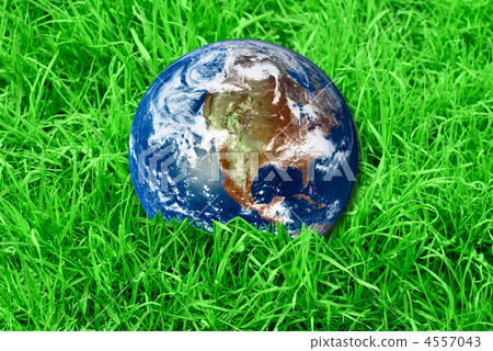 Earth at the green grass - Stock Illustration [4557043] - PIXTA