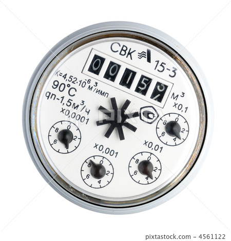 Old used water meter isolated on white background - Stock Photo ...